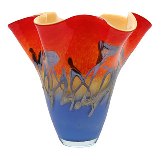Odyssey Ruffle Vase - Contemporary - Vases - by Murano Art Collection ...