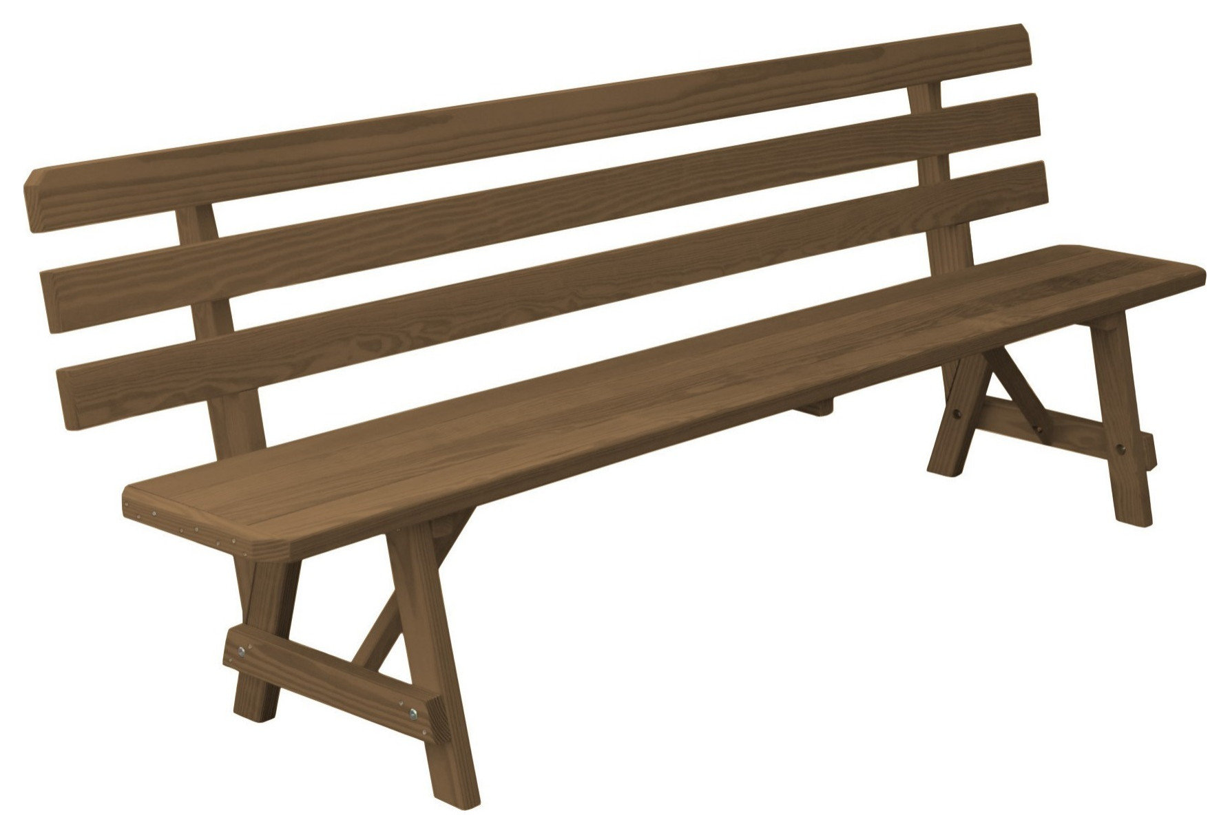 Traditional Cedar Backed Bench, 8 Foot - Transitional - Outdoor Benches ...