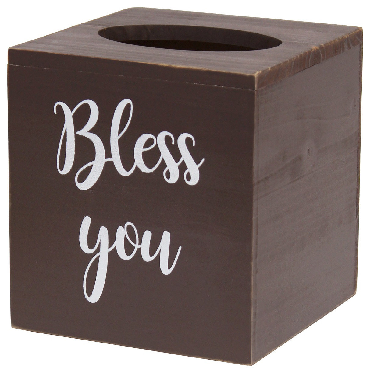 Elegant Designs Farmhouse Square Wooden Decorative Tissue Box Cover ...