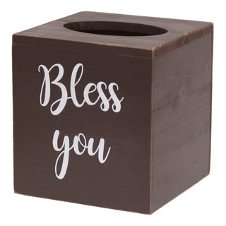 Elegant Designs Farmhouse Square Wooden Decorative Tissue Box Cover ...