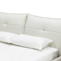 Modrest Patrick Modern White Leather Bed, Queen - Transitional ...