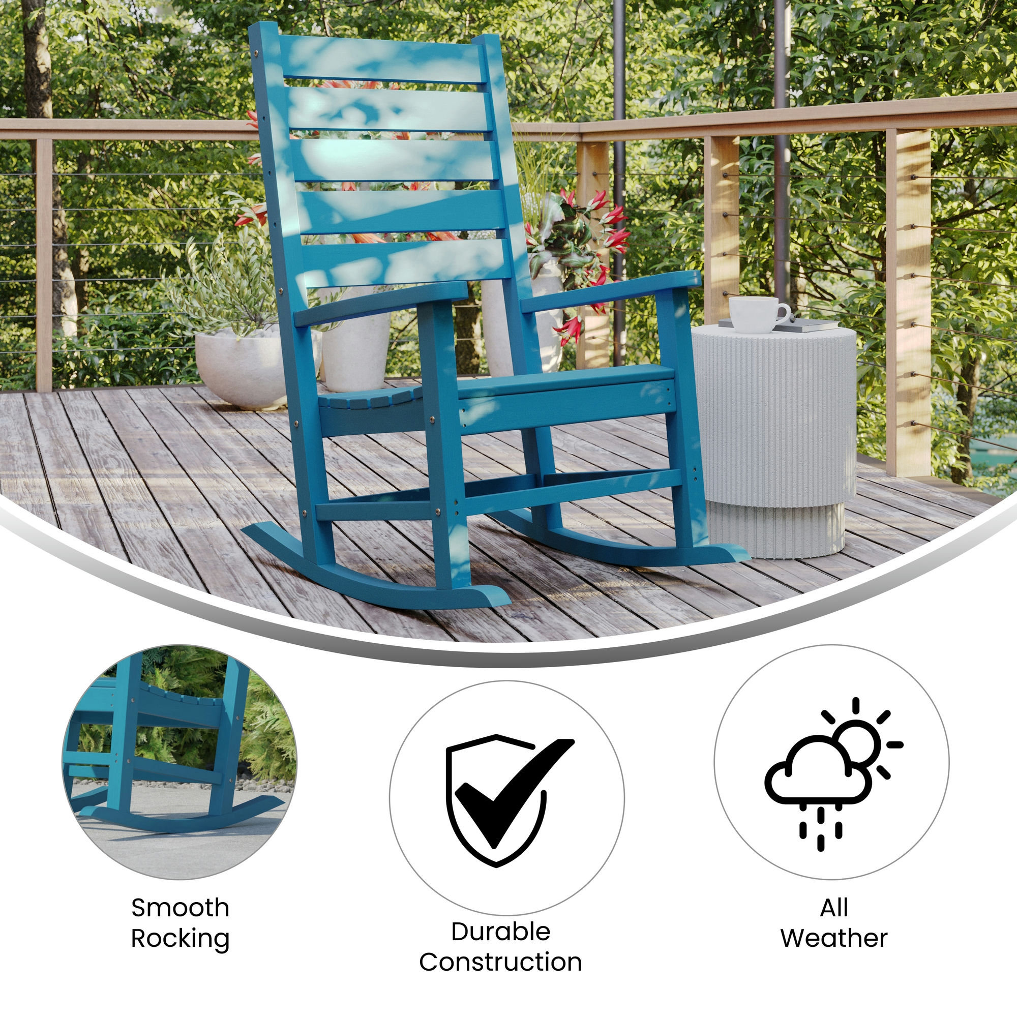 Blue Outdoor Rocking Chair - Contemporary - Outdoor Rocking Chairs - by ...