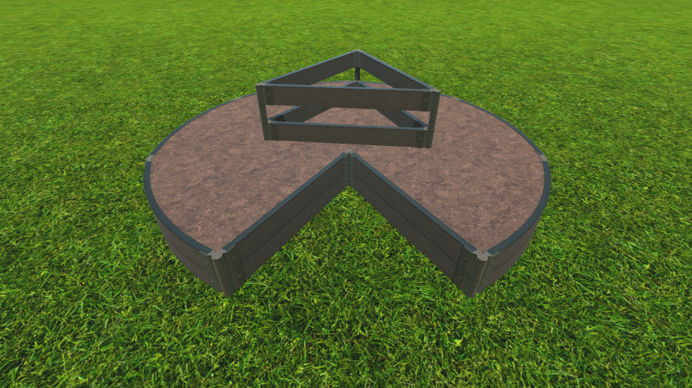 Weathered Wood 2-Level Circle Keyhole Garden 2" Profile - Transitional ...