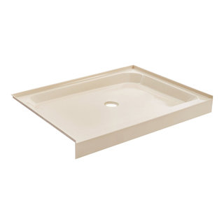 Voltaire 48 x 36 Single-Threshold, Center Drain, Shower Base in Biscuit ...