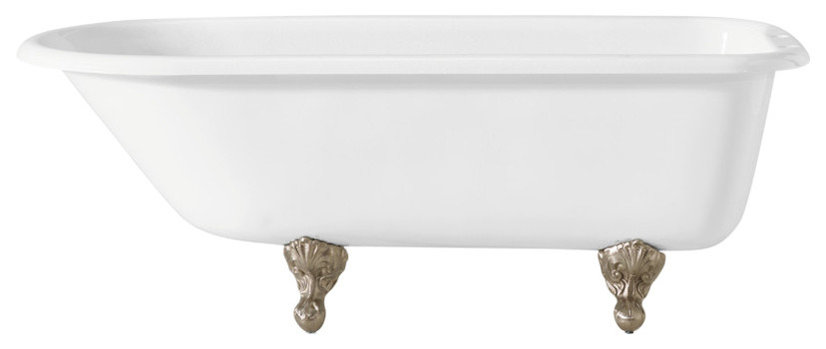 Cheviot Products Traditional Cast Iron Bathtub With Faucet Holes ...