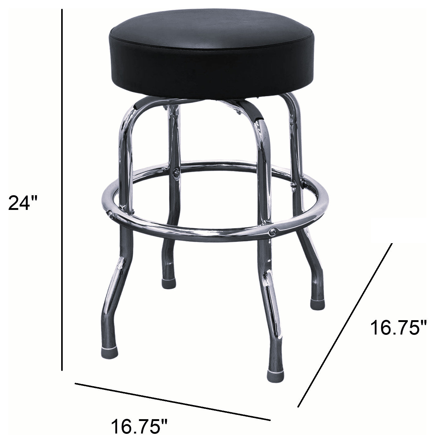 Retro Home Single Ring 24" Swivel Counter Stool - Contemporary - Bar ...