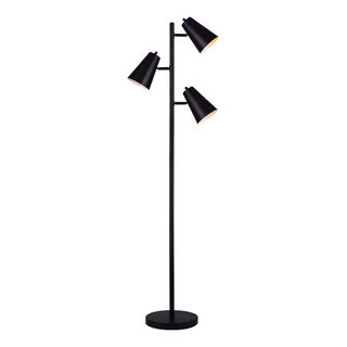 Canarm Orli 3 Light Floor Lamp, Matte Black - Transitional - Floor ...