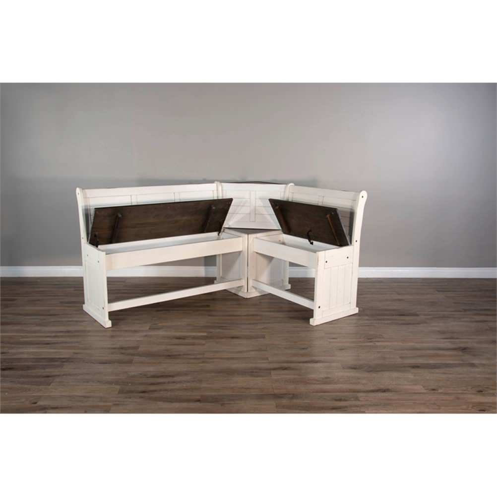 Pemberly Row Counter Height Breakfast Nook Set in White and Brown ...