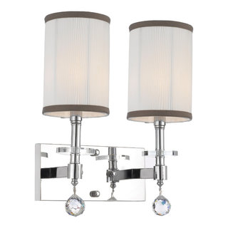 Contemporary Opaleen Double Fabric Wall Sconce - Transitional - Wall ...
