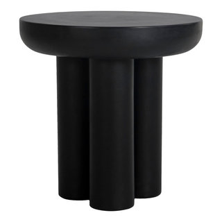 Rocca Black Concrete Top Side Table, 19.75W x 19.75D x 19.75H ...