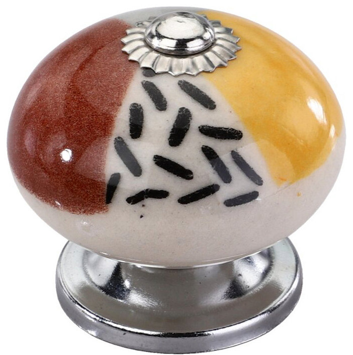 Mascot Hardware Long Beach 1-3/5 in. Multicolor Drawer Cabinet Knob - Contemporary - Cabinet And ...