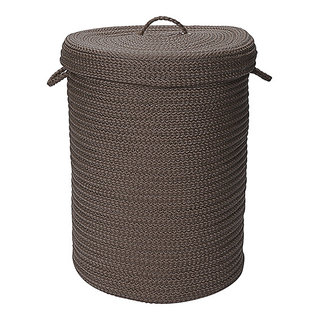 Colonial Mills Hamper Simply Home Solid Gray Round Hamper With Lid ...