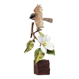 Chickadee Sculpture Bronze Carolina's Call - Farmhouse - Sculptures ...