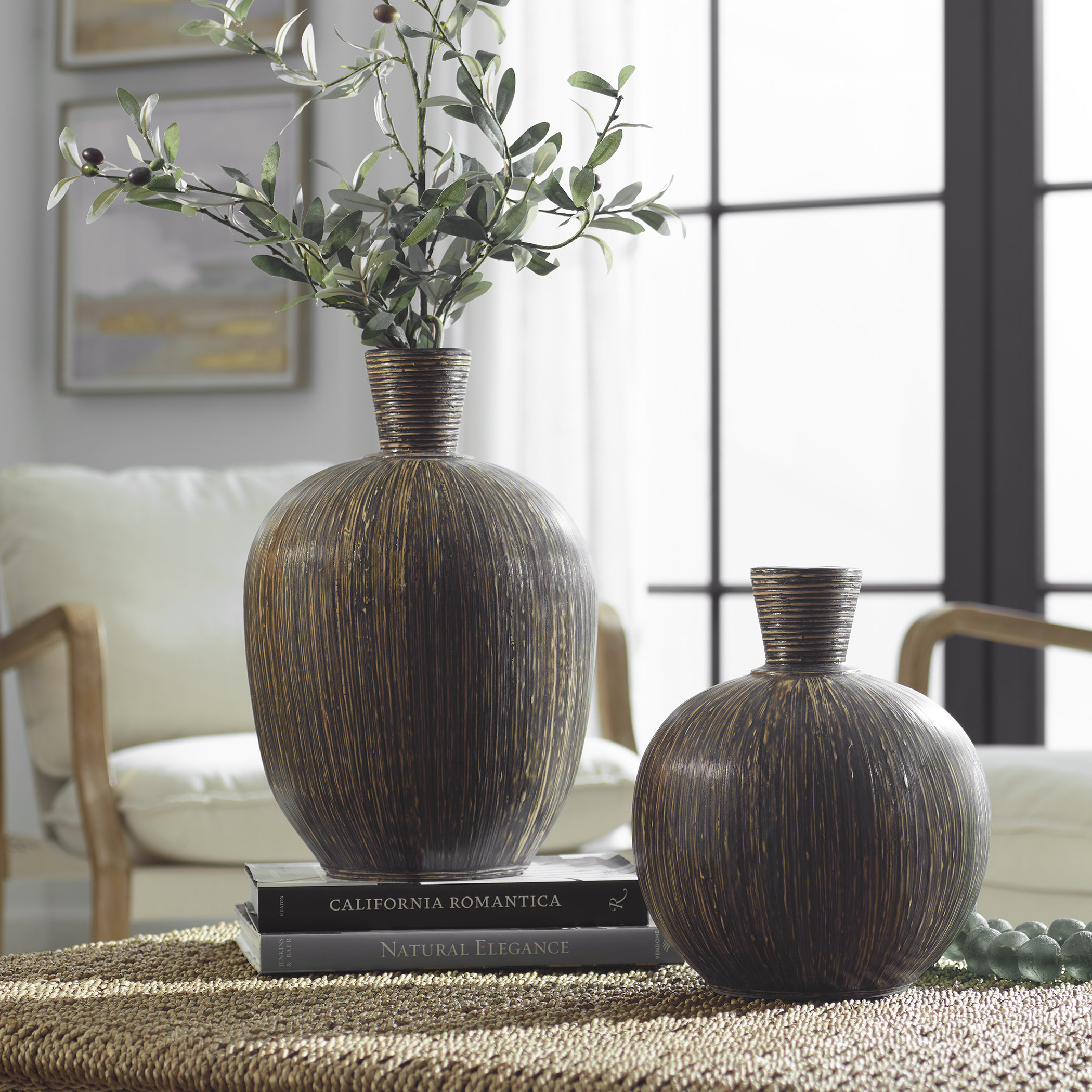 Uttermost Islander Black Vases Set of 2 - Asian - Vases - by Uttermost ...