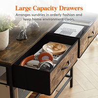 Rectangular 3-Tier Console Entryway Table with 2 Fabric Drawers ...