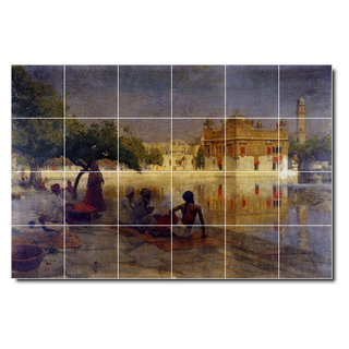 Edwin Weeks Waterfront Painting Ceramic Tile Mural #158, 25.5" Wide x ...