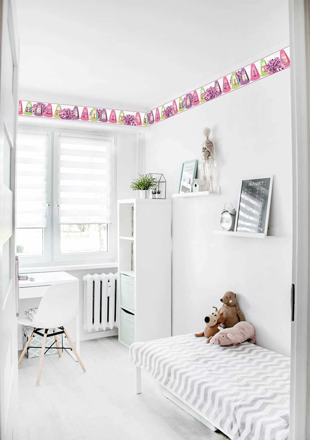 Wallpaper Border Cheer Spirit Pink Purple Green 9"x15' - Contemporary ...