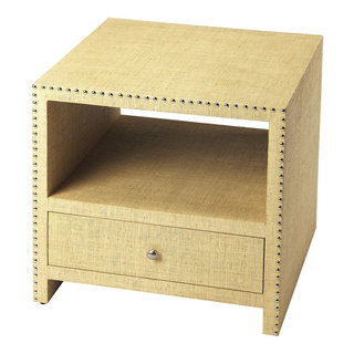 Butler Specialty Butler Loft Danilo End Table, Cream Raffia - Tropical ...