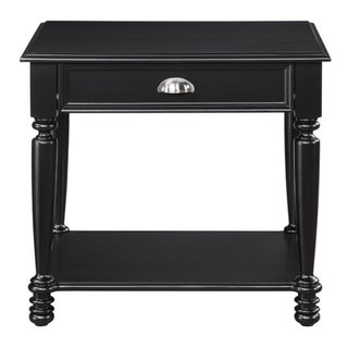 Lexicon Sanders Engineered Wood 1-Drawer End Table in Black ...