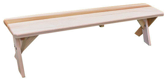 Red Cedar Cross Legged Bench, 8' - Farmhouse - Outdoor Benches - by ...