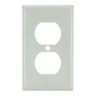 Sunlite E211/A 1 Gang Duplex Receptacle Plate, Almond - Transitional ...