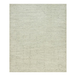 Repose Gray Plain Cord Design Soft Wool Hand Woven Oriental Rug 8'2"x9 ...
