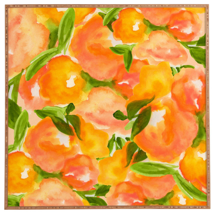 Deny Designs Rebecca Allen Our Summer Garden Framed Wall Art, 30x30x1 ...