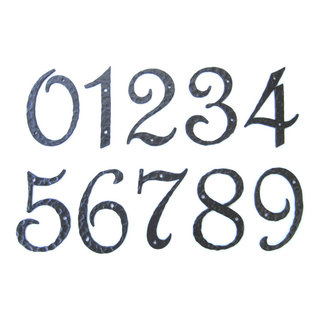 Rustic Spanish Style Hammered Wrought Iron Address Number, 4 ...