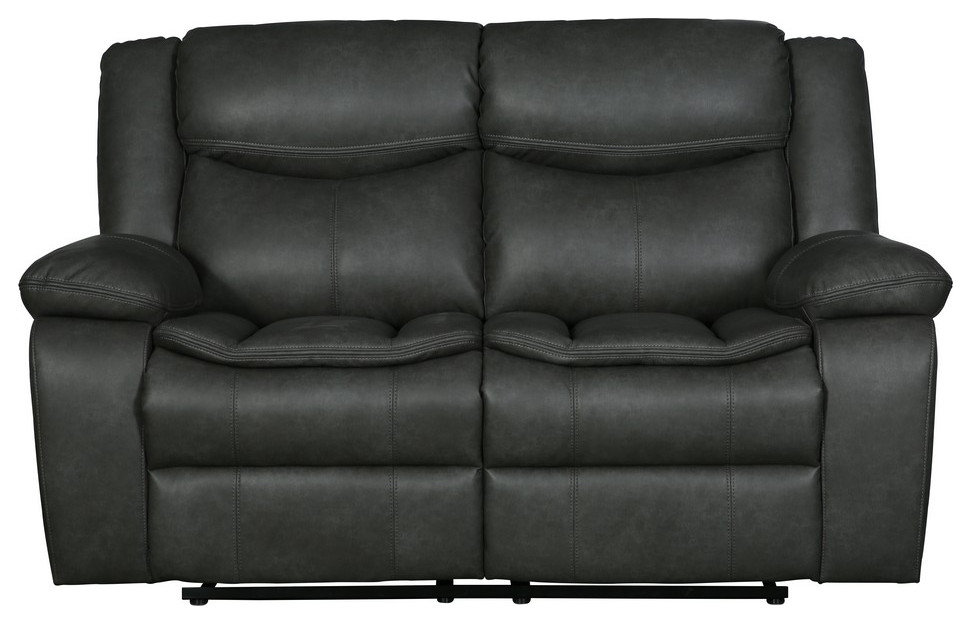 HomeRoots 150" X 72" X 80" Gray Sofa Love - Contemporary - Loveseats ...