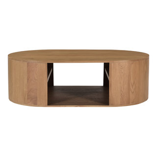Theo Natural Solid Oak Wood Coffee Table - Transitional - Coffee Tables ...