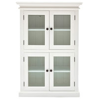 Classic White Two Level Storage Cabinet - Transitional - Storage ...