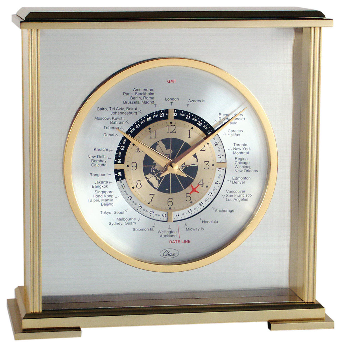 Aviator World Time Mantel Clock by Chass - Transitional - Desk And ...