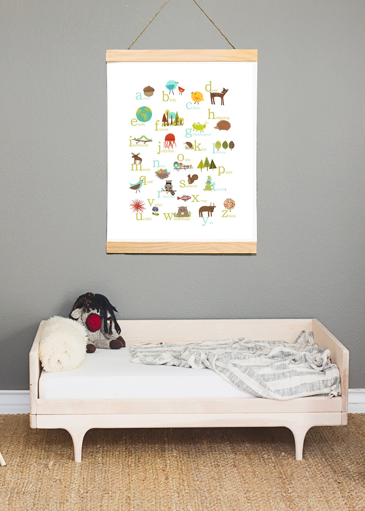 Nature Themed English Alphabet 18x24 Wall Art Poster - Contemporary ...