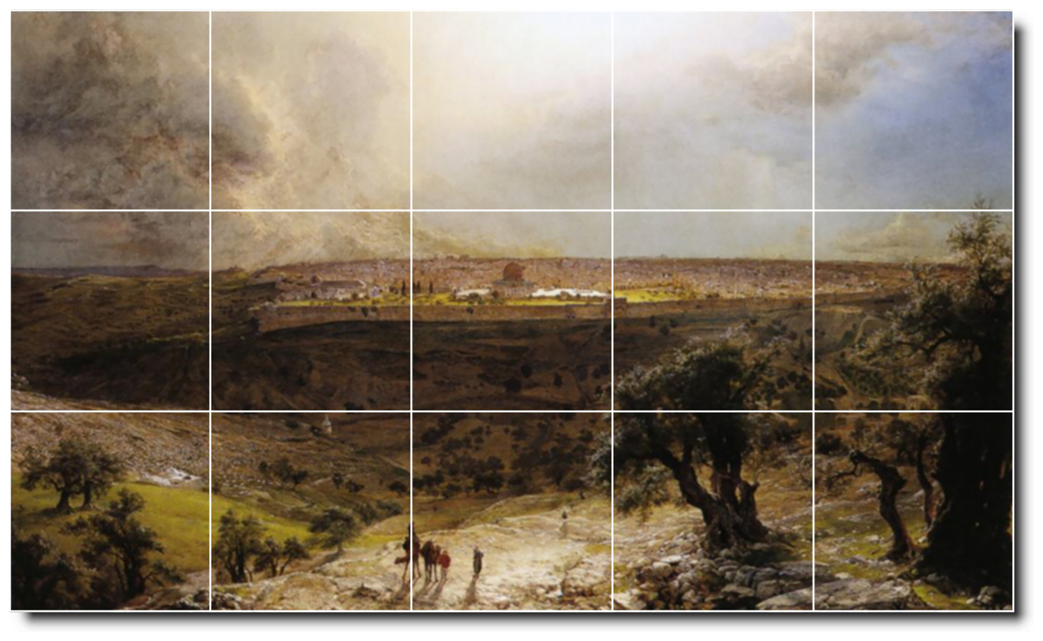 Frederic Church Landscapes Painting Ceramic Tile Mural #211, 40" Wide x ...
