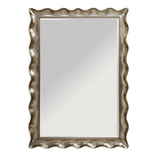 Silvеr Lеaf Piе Crust Floor Mirror Elеgant Wood Framеd - Traditional ...