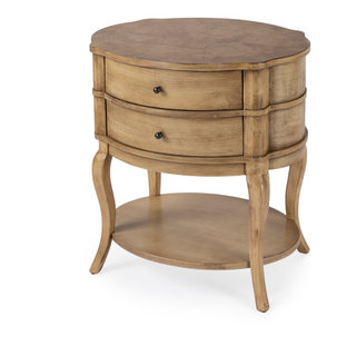 Jarvis Oval 2-Drawer Side Table - Traditional - Side Tables And End ...