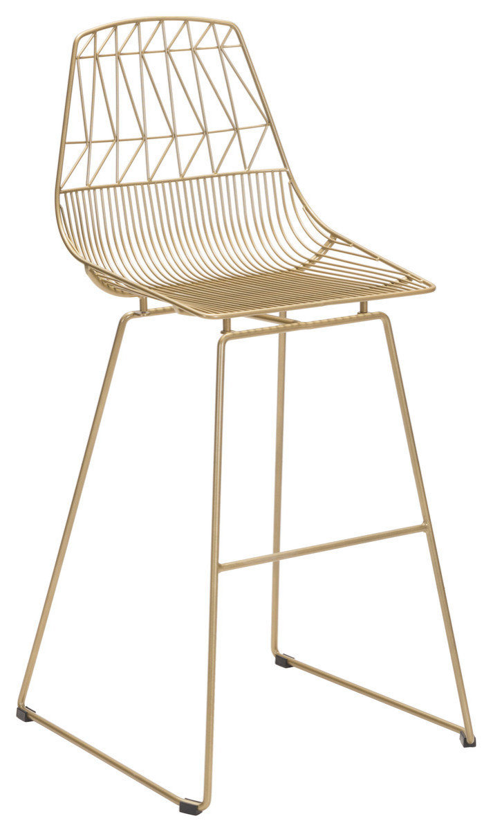 Brody Bar Chair (set Of 2) Gold - Contemporary - Bar Stools And Counter ...