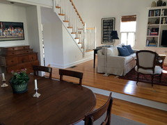 Treacherous step down from living room into dining room