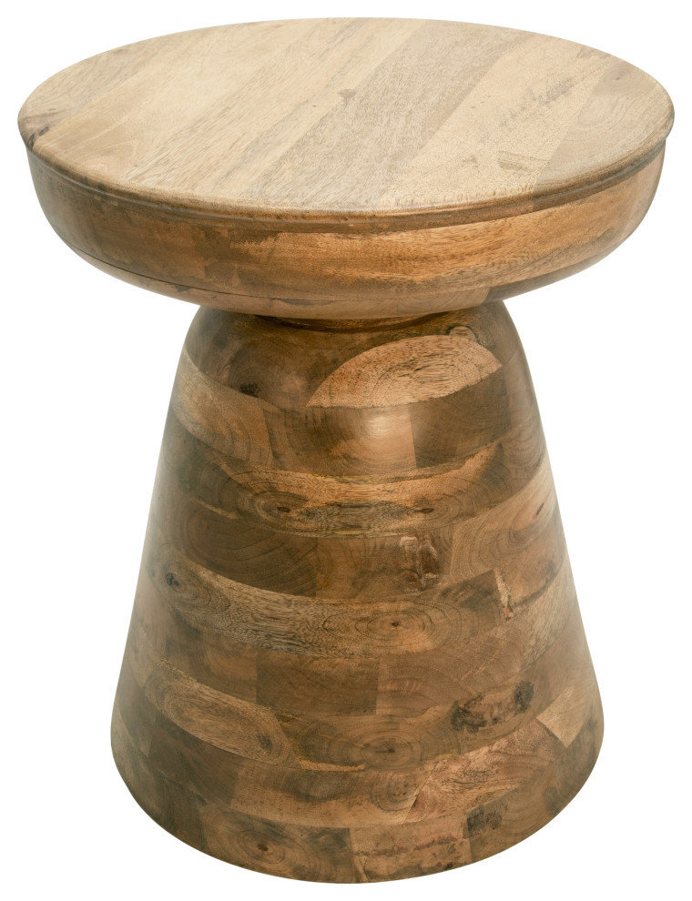 Wood 19" Side Table, Brown, 16x16x19" - Rustic - Side Tables And End ...