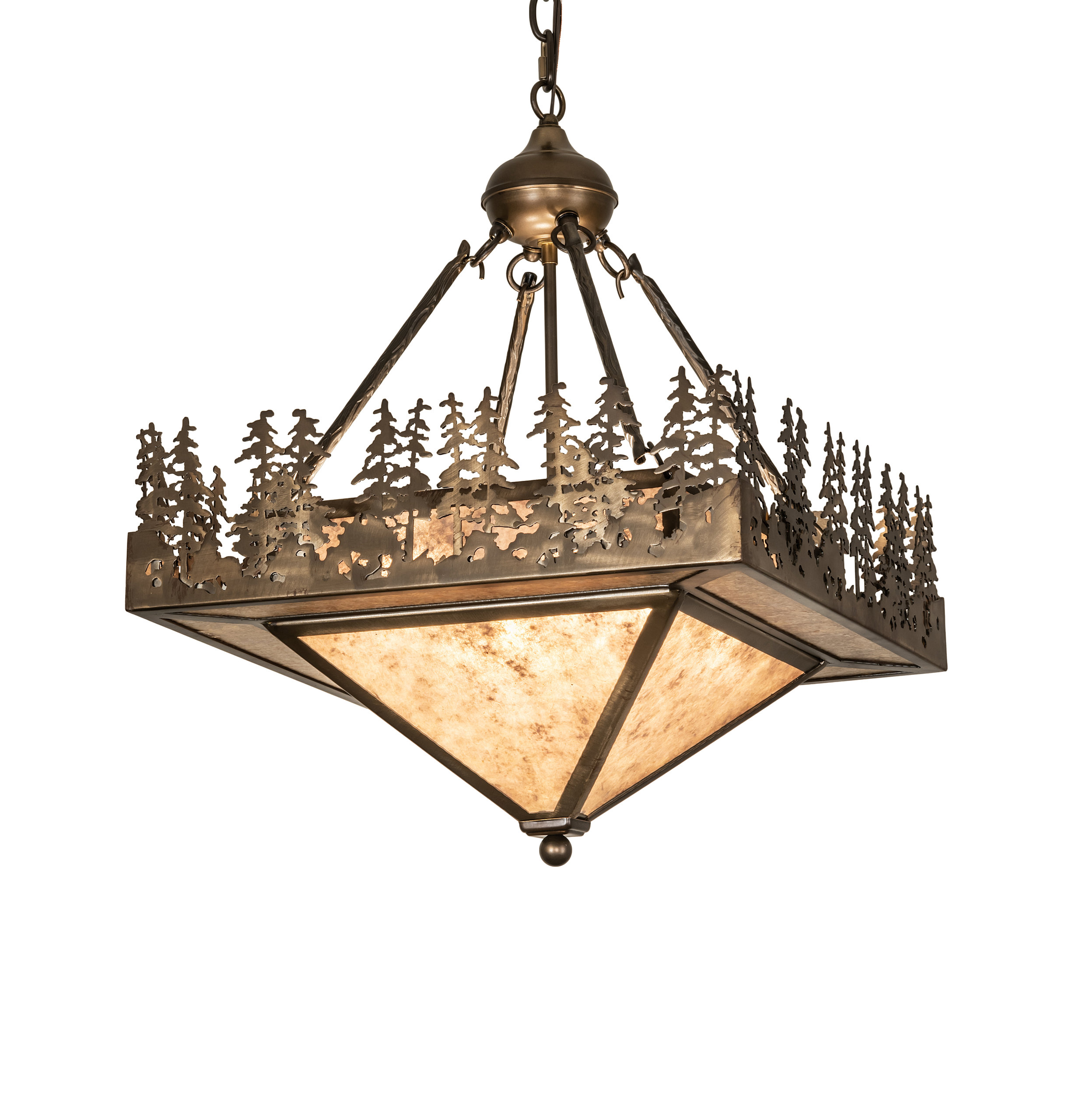 19" Square Pine Lake Inverted Pendant - Rustic - Pendant Lighting - by ...