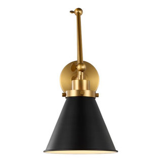 Generation Lighting Wellfleet CW1151MBKBBS Double Arm Cone Task Sconce ...