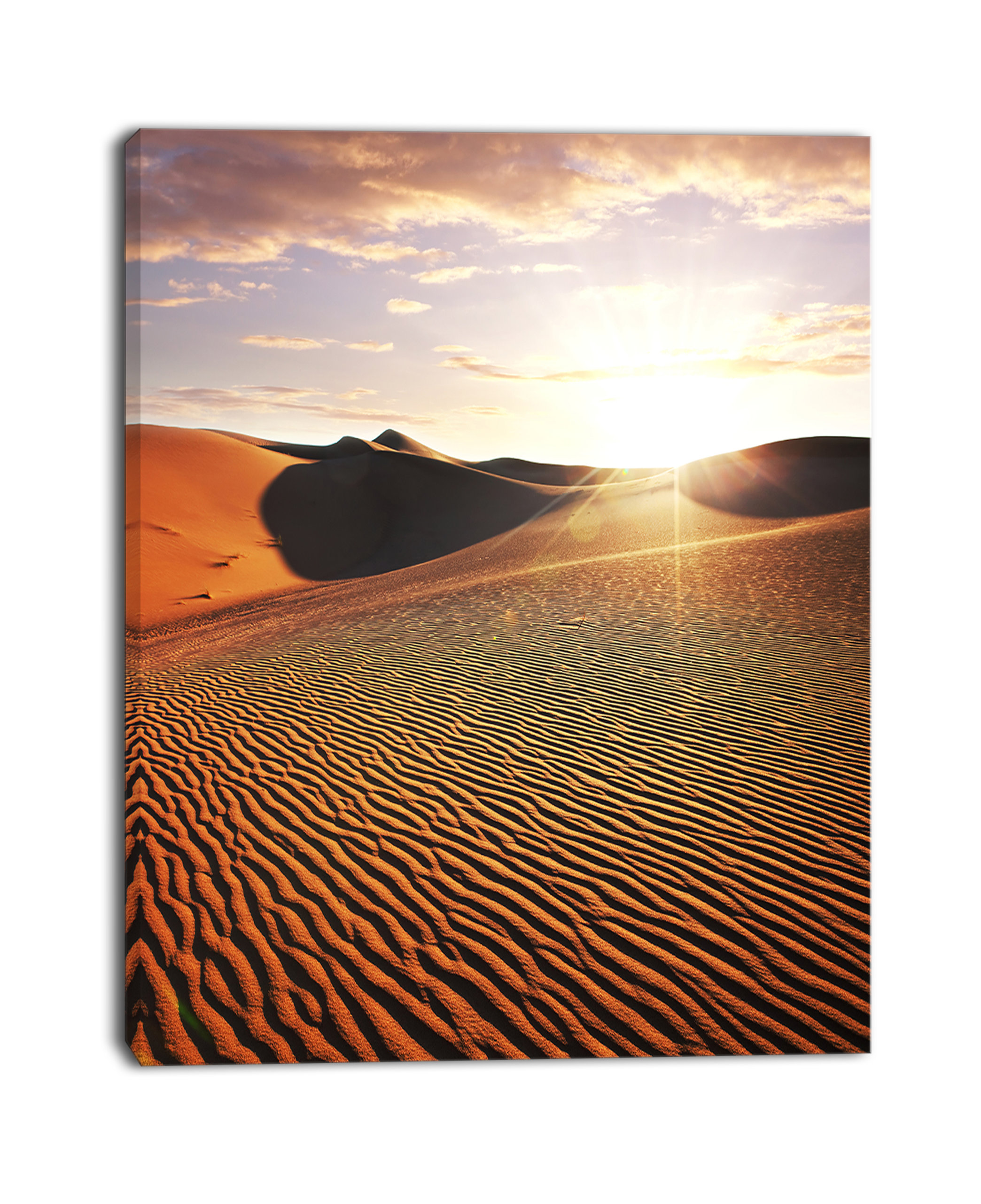 Sahara Desert At Sunset, Landscape Canvas Art Print, 12"x20"x1 ...