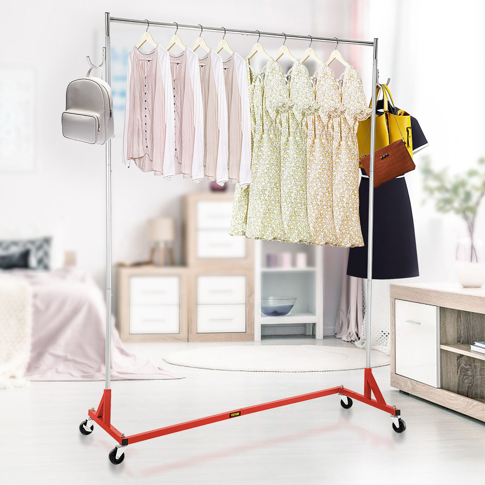 Z Rack Adjustable Height Rolling Garment Rack, 23.62x62.99x70.87 in ...