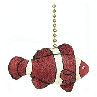 Tropical Reef Orange Clown Fish Nemo Ceiling Fan Light Pull - Beach ...