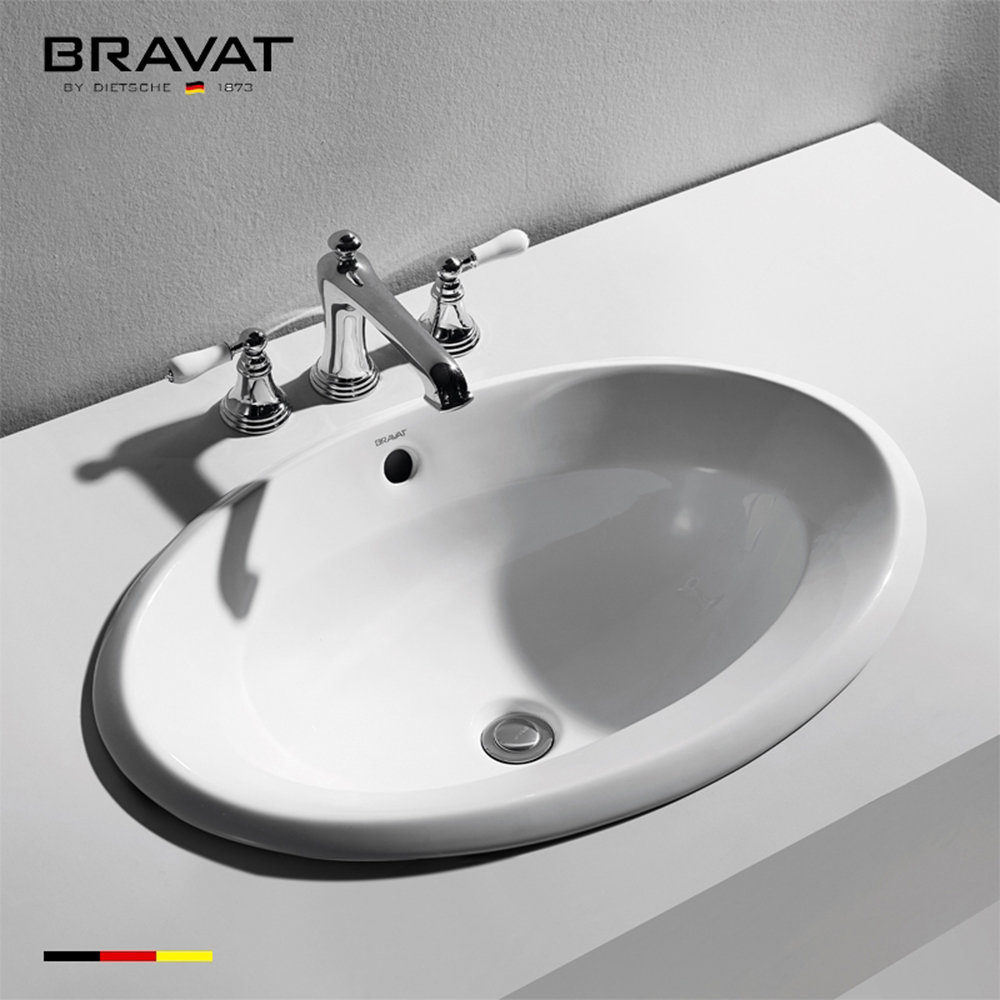 Bravat Amazing White Oval Vessel Sink Under-Mount - Contemporary ...