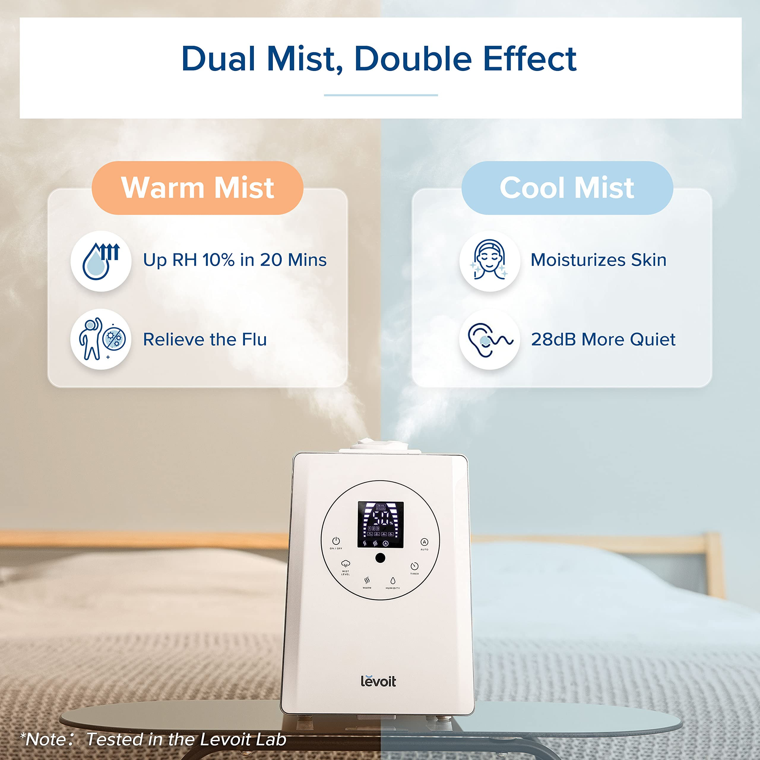 Humidifiers for Bedroom Large Room Home, 6L Warm and Cool Mist ...
