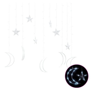 vidaXL Fairy Lights Christmas Hanging Star and Moon Lights with 138 ...