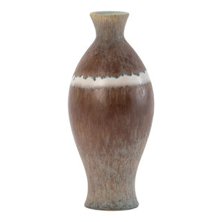 Tuscan Collection Soft Stripe Bottle Vase, 13"H x 5.5"Dia. - Farmhouse ...
