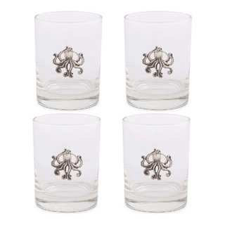 Octopus Cocktail Glass Set of 4 - Beach Style - Cocktail Glasses - by ...