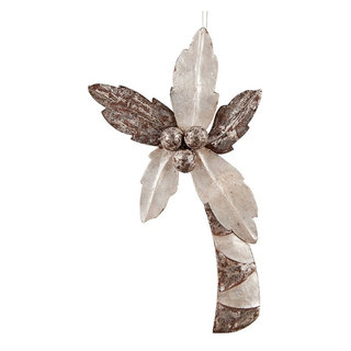 Shimmery Silver Color Palm Tree Capiz Shell Christmas Holiday Ornament ...